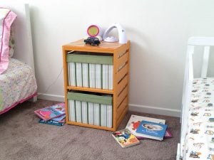 Easy DIY Kids Bedside Table With Book Storage [Plans] - Anika's DIY Life