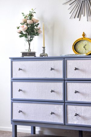 Textured Fabric Paneled Dresser - IKEA Tarva Makeover - Anika's DIY Life