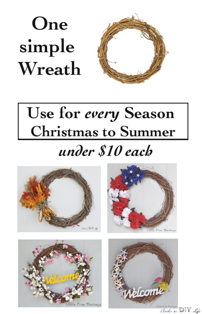 DIY Interchangeable Seasonal Wreath - How To Make And Save Money!