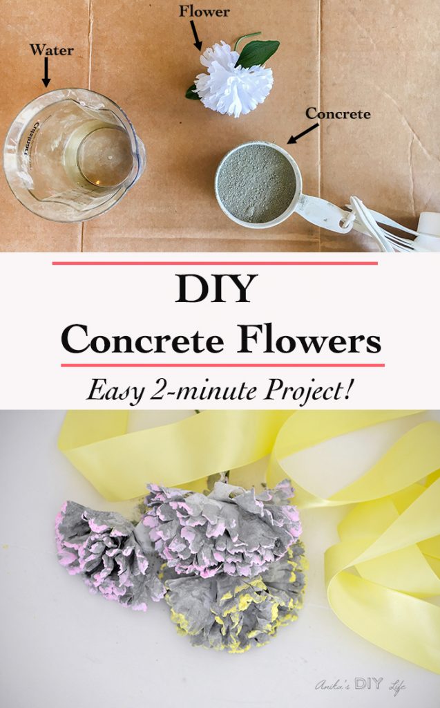 DIY Concrete Flowers : Easy 2-Minute Project - Anika's DIY Life