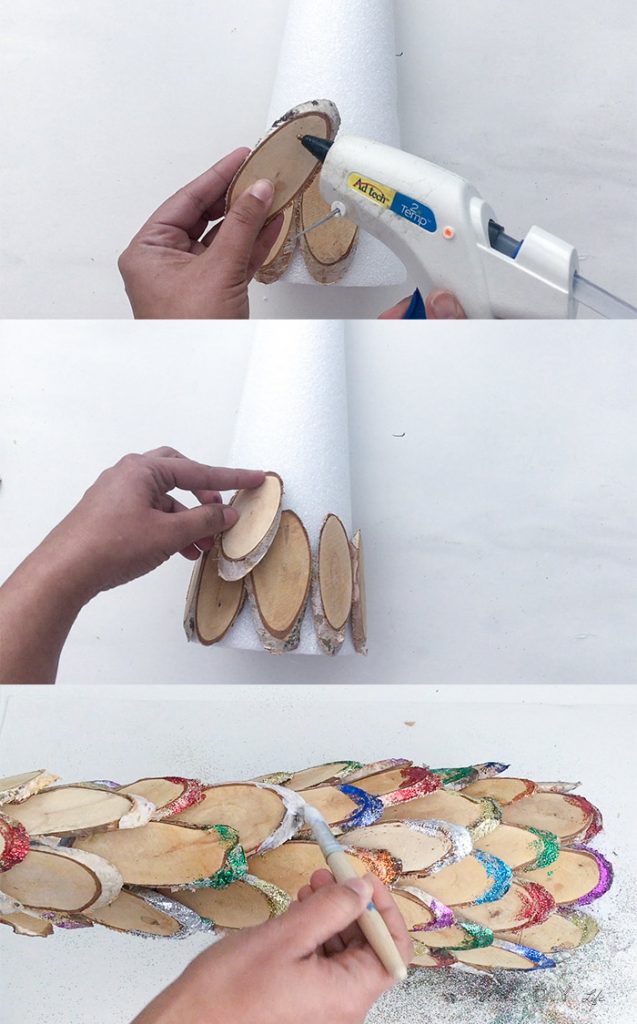 How To Make A Colorful Wood Slice Christmas Tree - Anika's DIY Life