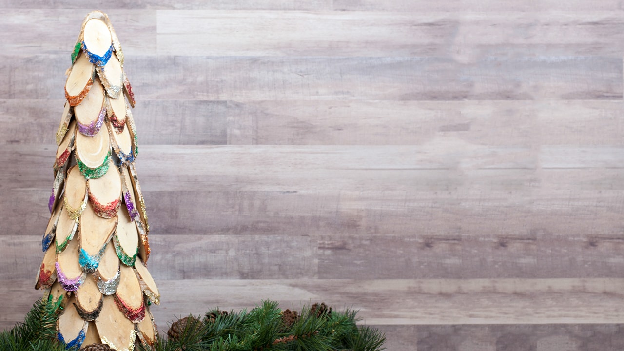How To Make A Colorful Wood Slice Christmas Tree - Anika's DIY Life