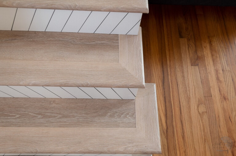 Easy DIY Staircase Makeover Using Vinyl Plank Flooring - Anika's DIY Life
