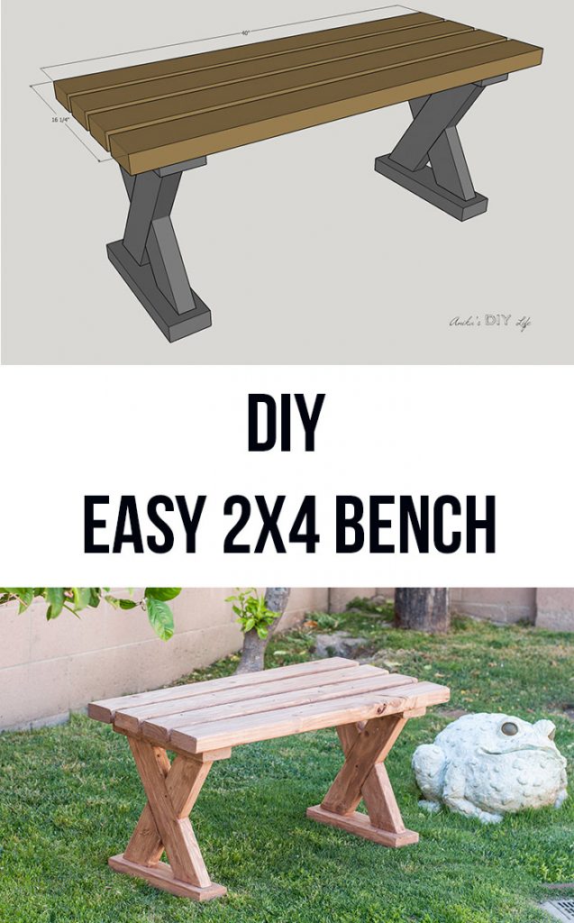 DIY 2x4 Bench - How To Make An Indoor/Outdoor Bench - Anika's DIY Life
