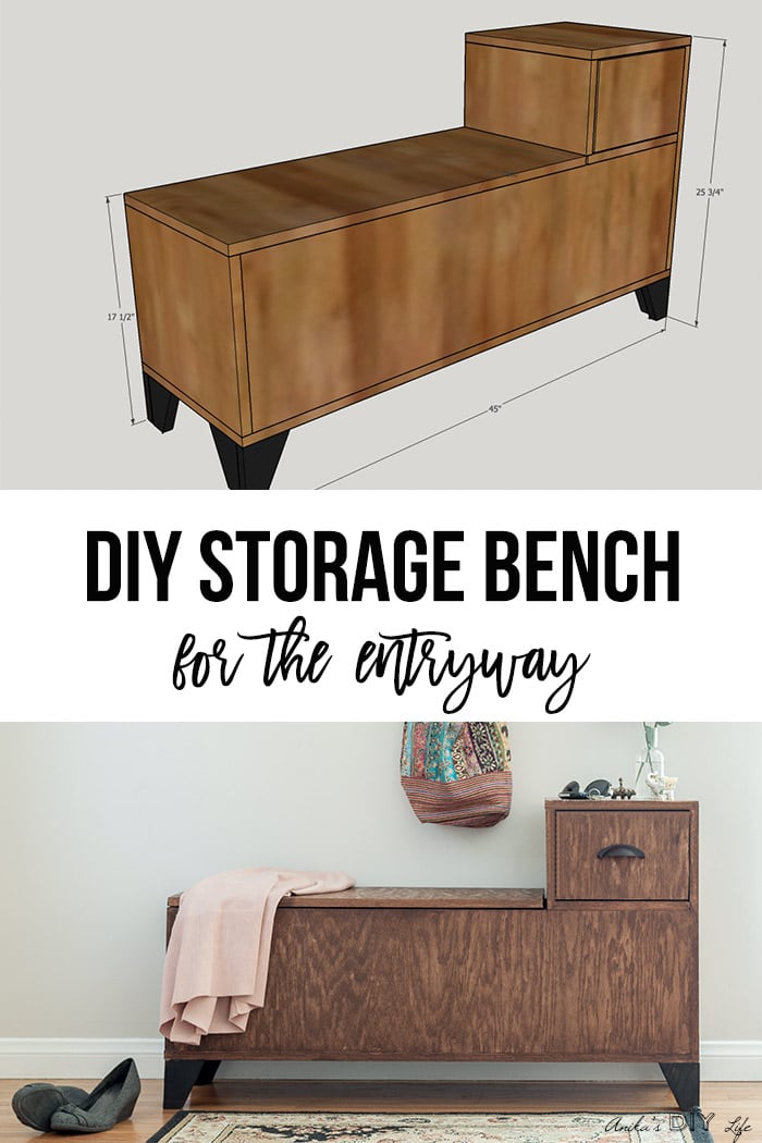 DIY Entryway Bench With Storage - Wooden Storage Bench With Plans