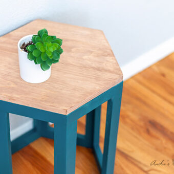 How To Make A DIY Hexagon End Table Using One Board (VIDEO+PLANS)