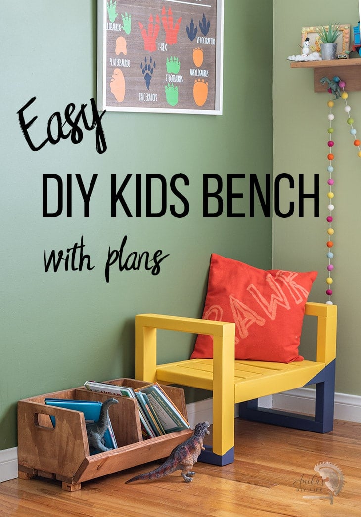 $10 Modern DIY Kids Bench - With Printable Plans- Anika's DIY Life