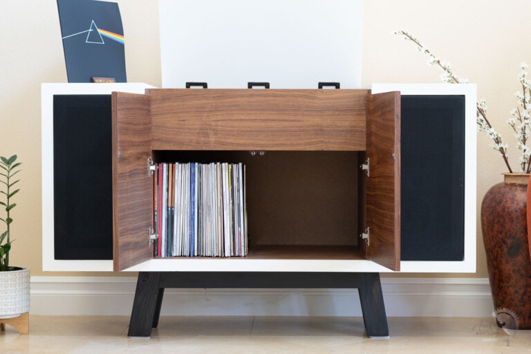 DIY Record Player Stand With Storage [PLANS] - Anika's DIY Life