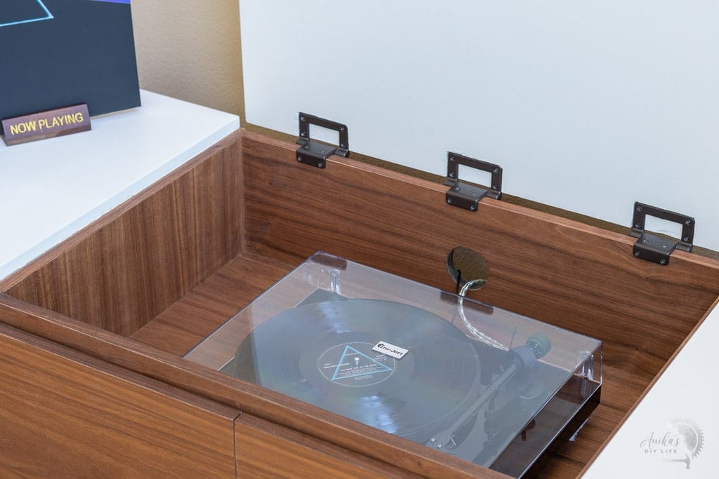 DIY Record Player Stand With Storage [PLANS] - Anika's DIY Life