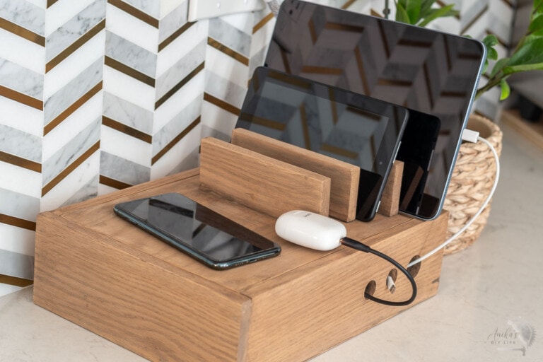 Easy DIY Device Charging Station With Wireless Charger - Anika's DIY Life