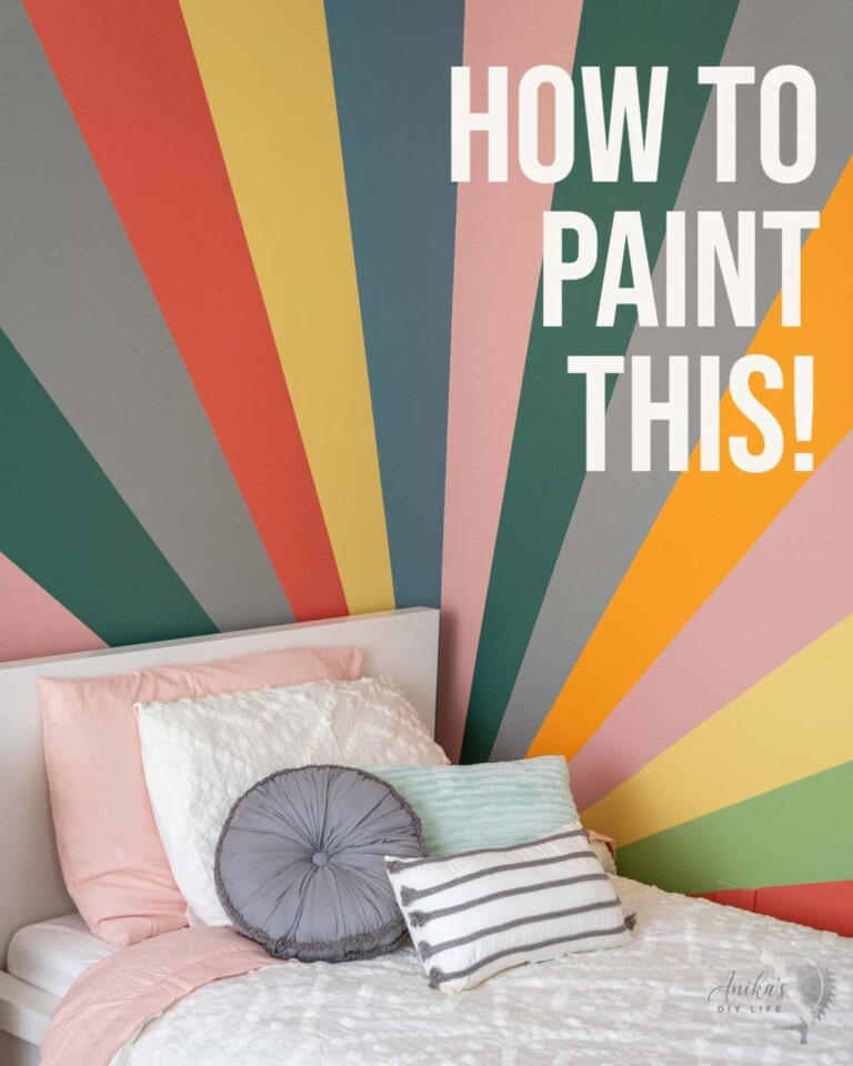 DIY Sunburst Rainbow Accent Wall - Anika's DIY Life