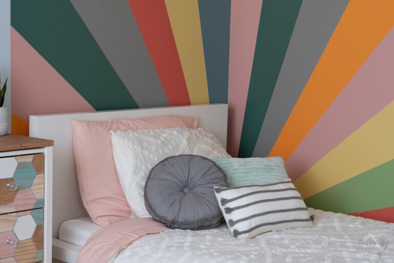DIY Sunburst Rainbow Accent Wall - Anika's DIY Life