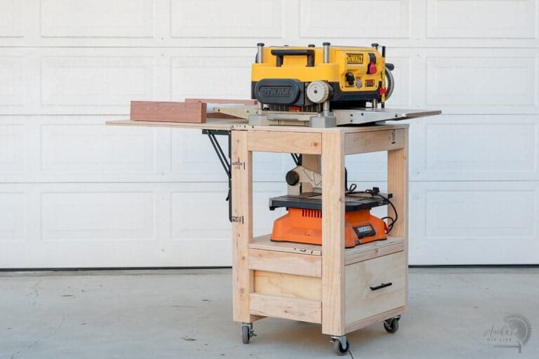 DIY Planer Stand With Storage And Folding Outfeed Table