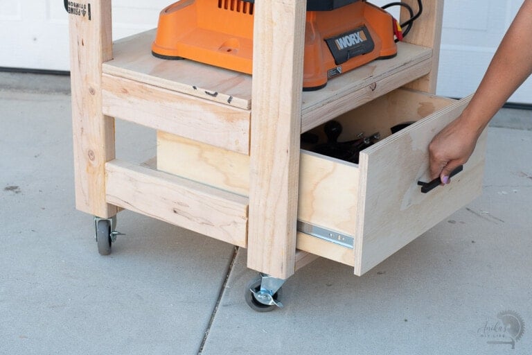 DIY Planer Stand With Storage And Folding Outfeed Table