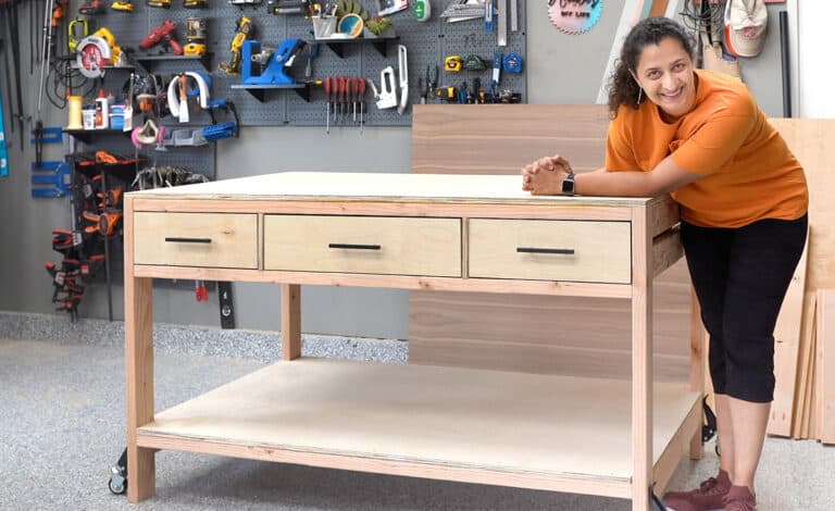How To Build An Easy DIY Workbench With Storage