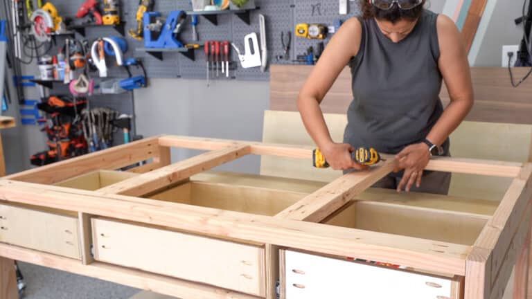 How To Build An Easy DIY Workbench With Storage