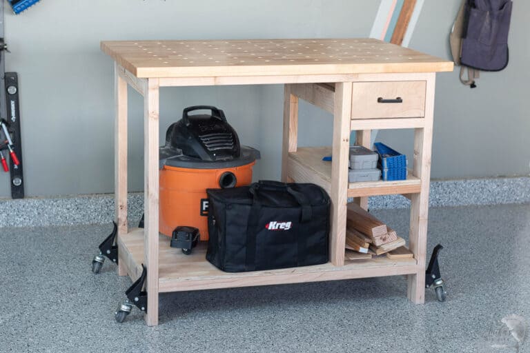 How To Build A DIY Small Mobile Workbench With Storage