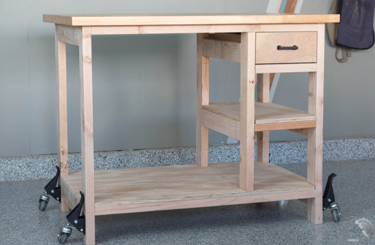 How To Build A DIY Small Mobile Workbench With Storage