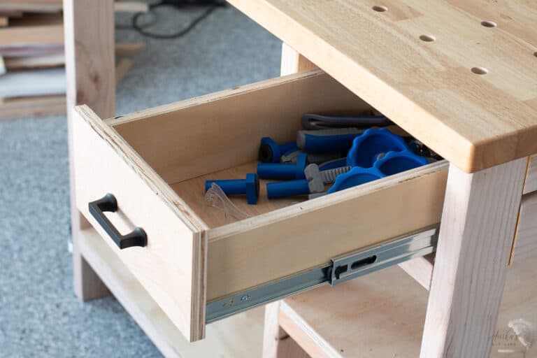 How To Build A DIY Small Mobile Workbench With Storage