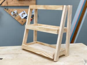 How To Build A Wooden DIY Tiered Organizer Shelf - Anika's DIY Life