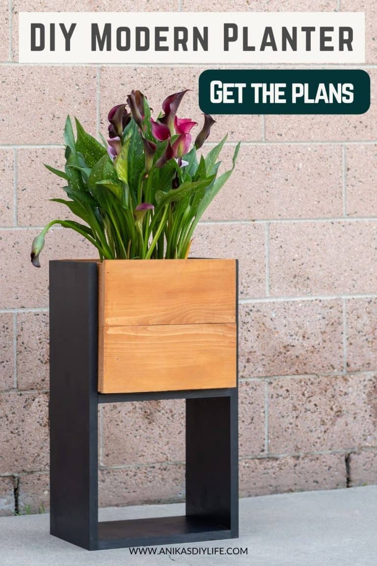How To Build A DIY Tall Modern Planter - Anika's DIY Life