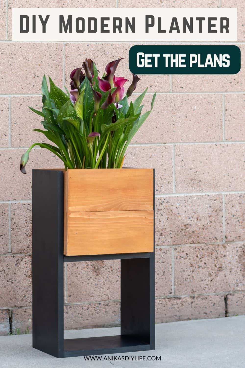 How To Build A DIY Tall Modern Planter - Anika's DIY Life