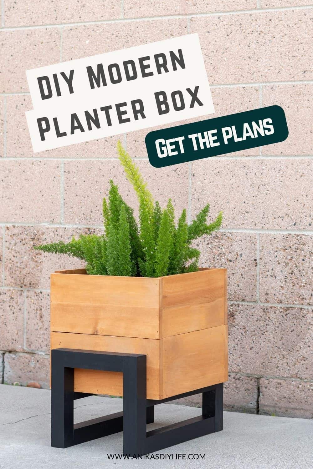 How To Build A DIY Modern Planter Box - Anika's DIY Life