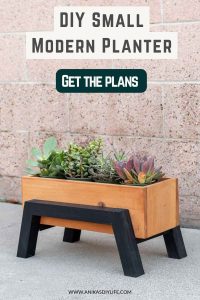 How To Build A Modern DIY Small Wood Planter - Anika's DIY Life