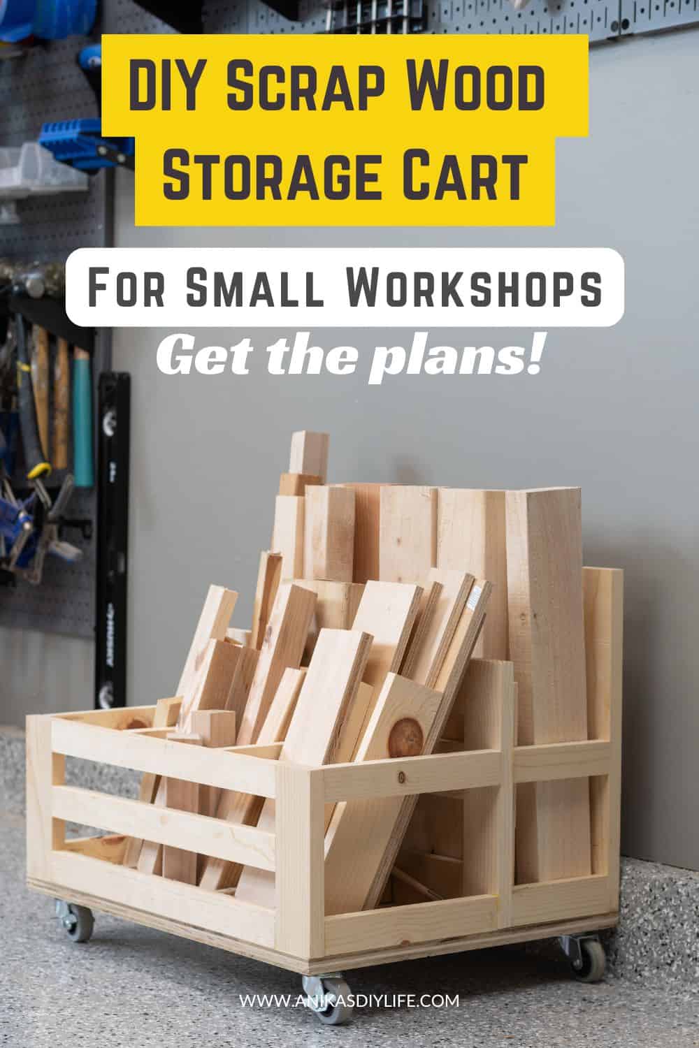 How To Build A Simple DIY Scrap Wood Storage Cart - Anika's DIY Life