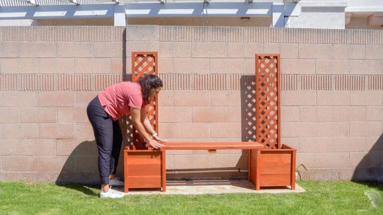 How To Build A Easy Beginner-Friendly DIY Planter Bench - Anika's DIY Life