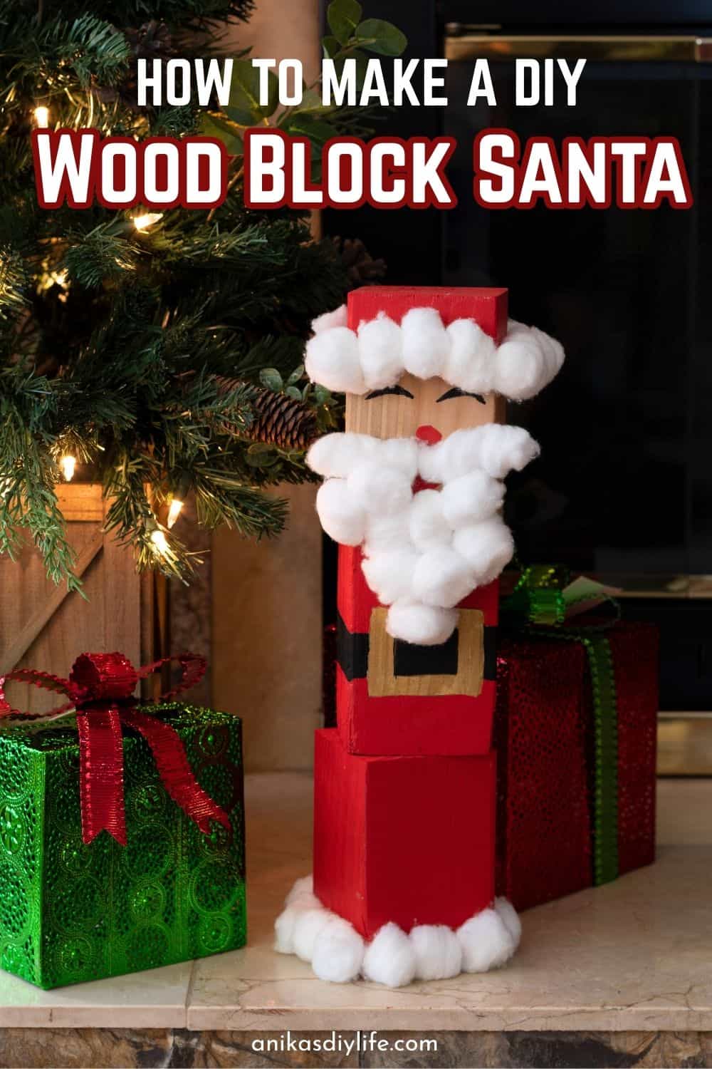 How To Make An Easy DIY Wood Block Santa (Scrap Wood Project) - Anika's ...