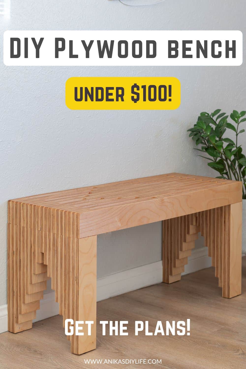 How To Build A Modern DIY Plywood Bench - Anika's DIY Life